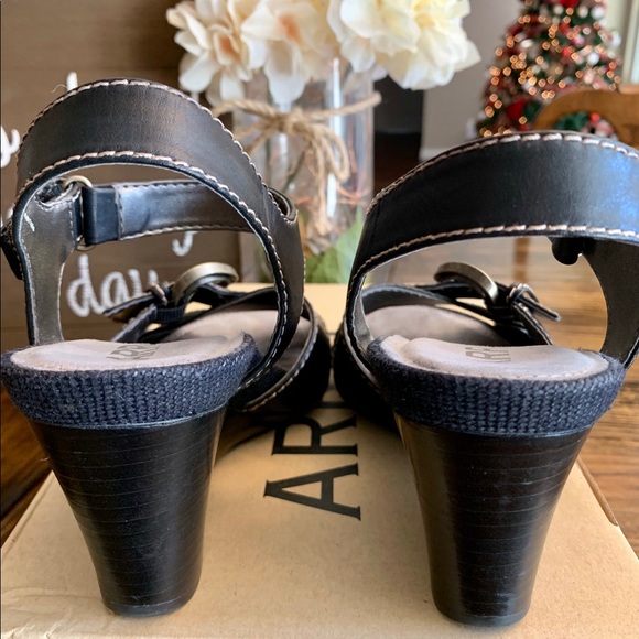 Array | Shoes | Array Black Leather 4 Strap Sandal Tori | Poshmark